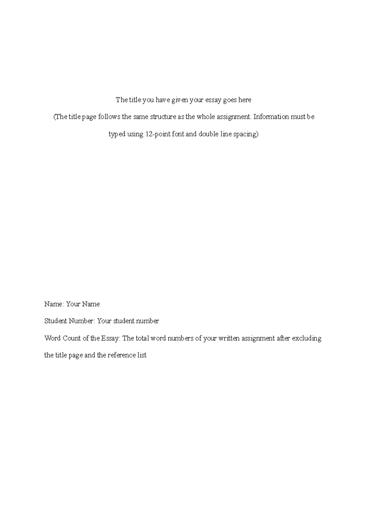 Assignment template APA 7th SEM 2 2021 - The title you have given your ...