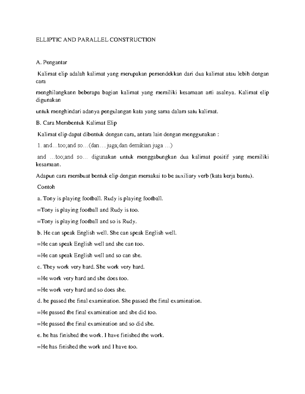 Elliptic AND Parallel Construction - ELLIPTIC AND PARALLEL CONSTRUCTION ...