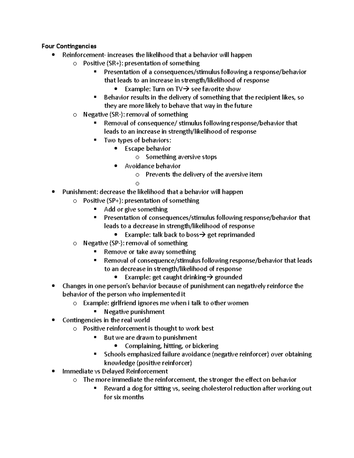 Four Contingencies - Powerpoint and lecture notes with examples. - Four ...