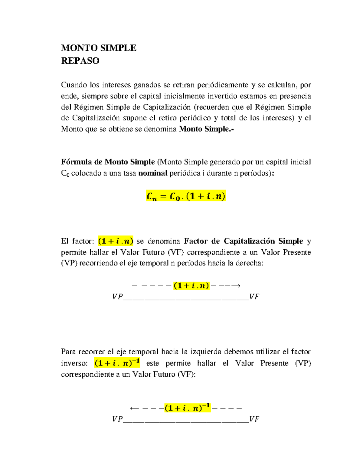 Clase Presencial 29-08-24 - MONTO SIMPLE REPASO Cuando los intereses ...