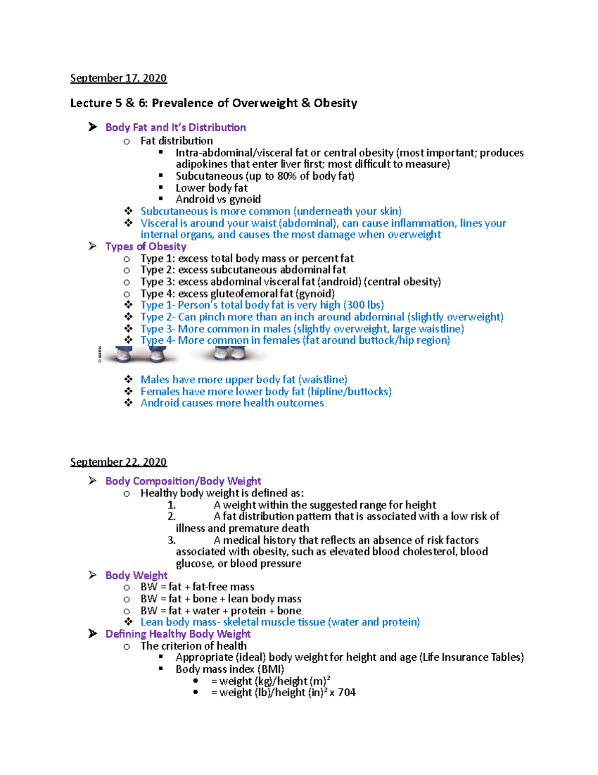 Lectures 5, 6, 7- Prevalence of Overweight & Obesity - September 17 ...