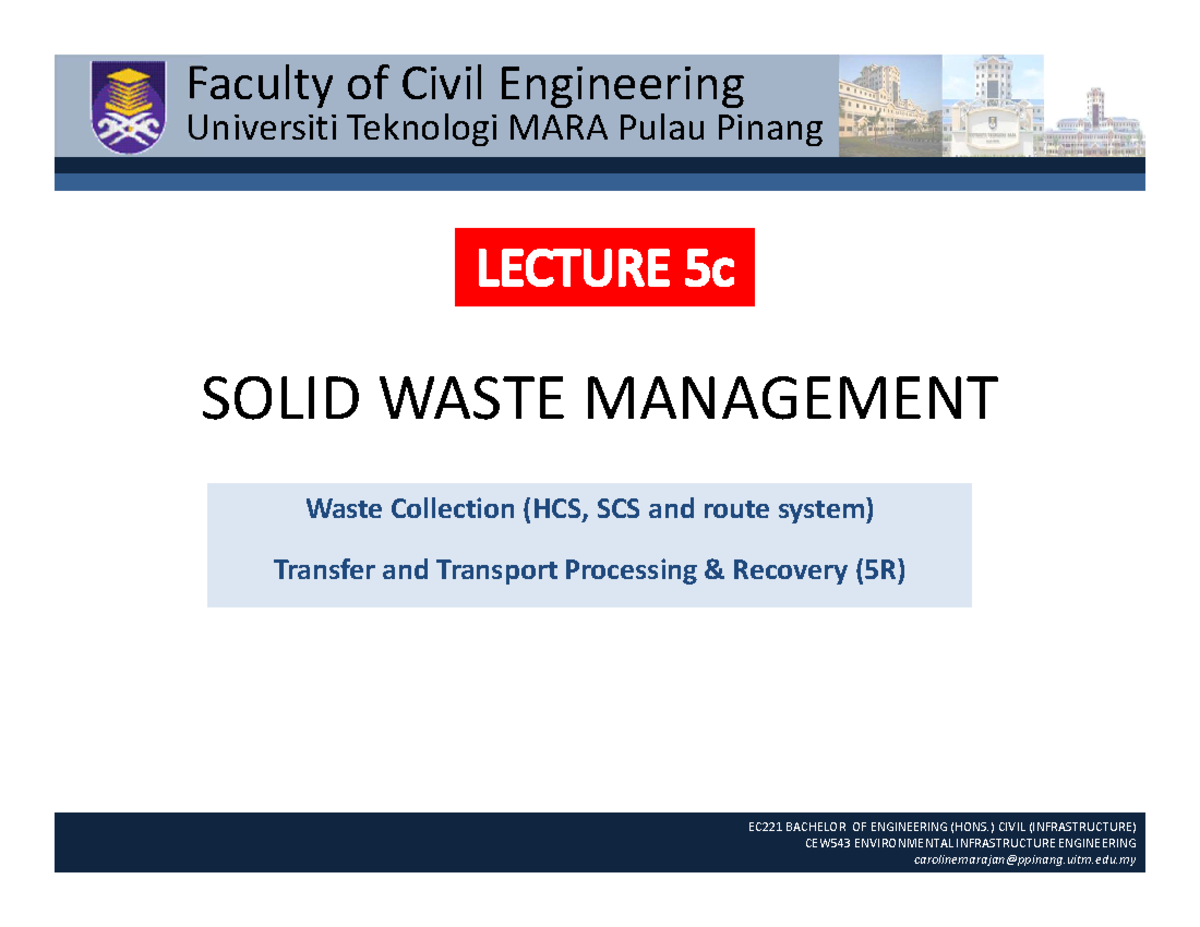 6c.Solid Waste management waste collection - Faculty of Civil ...