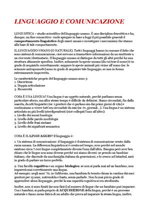 Schemi e riassunto del Libro Linguaggio e Comunicazione - LINGUAGGIO E COMUNICAZIONE CAPITOLO 2 ...