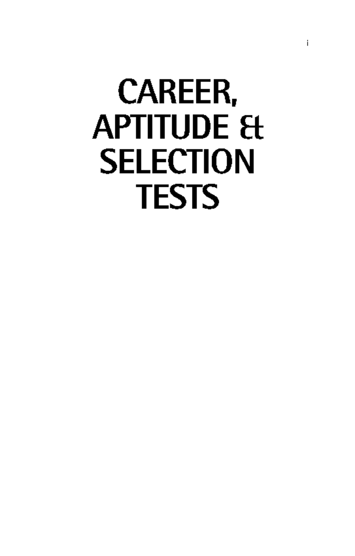 Career, Aptitude and Selection Tests Match Your IQ, Personality and ...