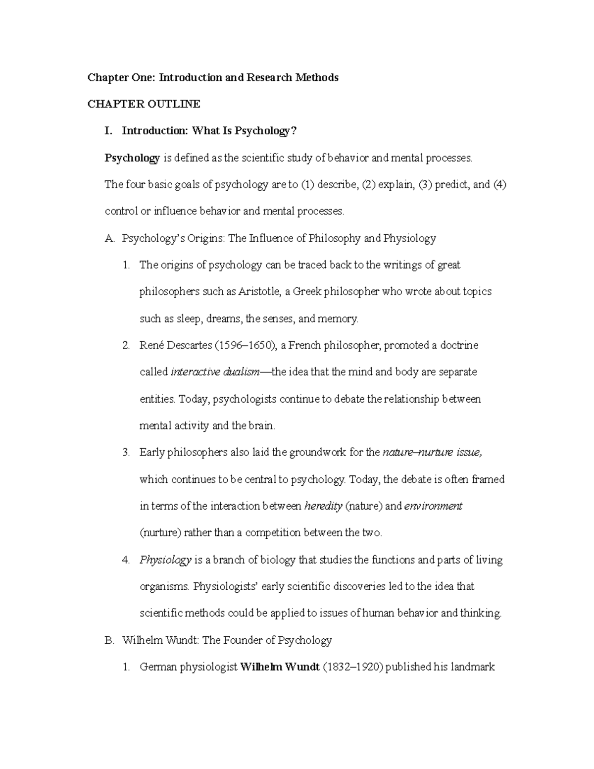 Ch. 1 Notes - Chapter One: Introduction and Research Methods CHAPTER ...