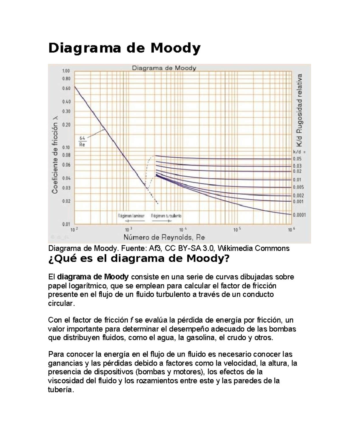 Diagrama de Moody - trabajos para presentar - Diagrama de Moody ...