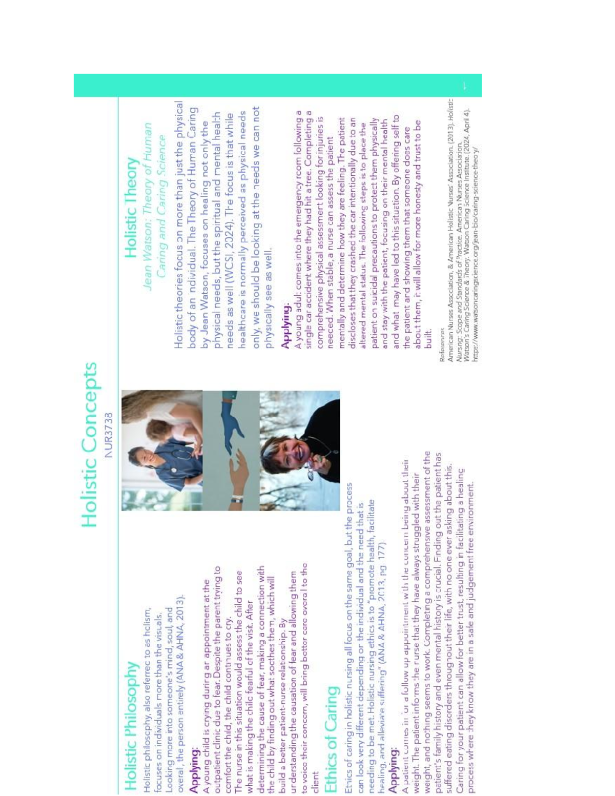 Holistic Concepts - Poster Assignment - Holistic Concepts NUR3738 ...