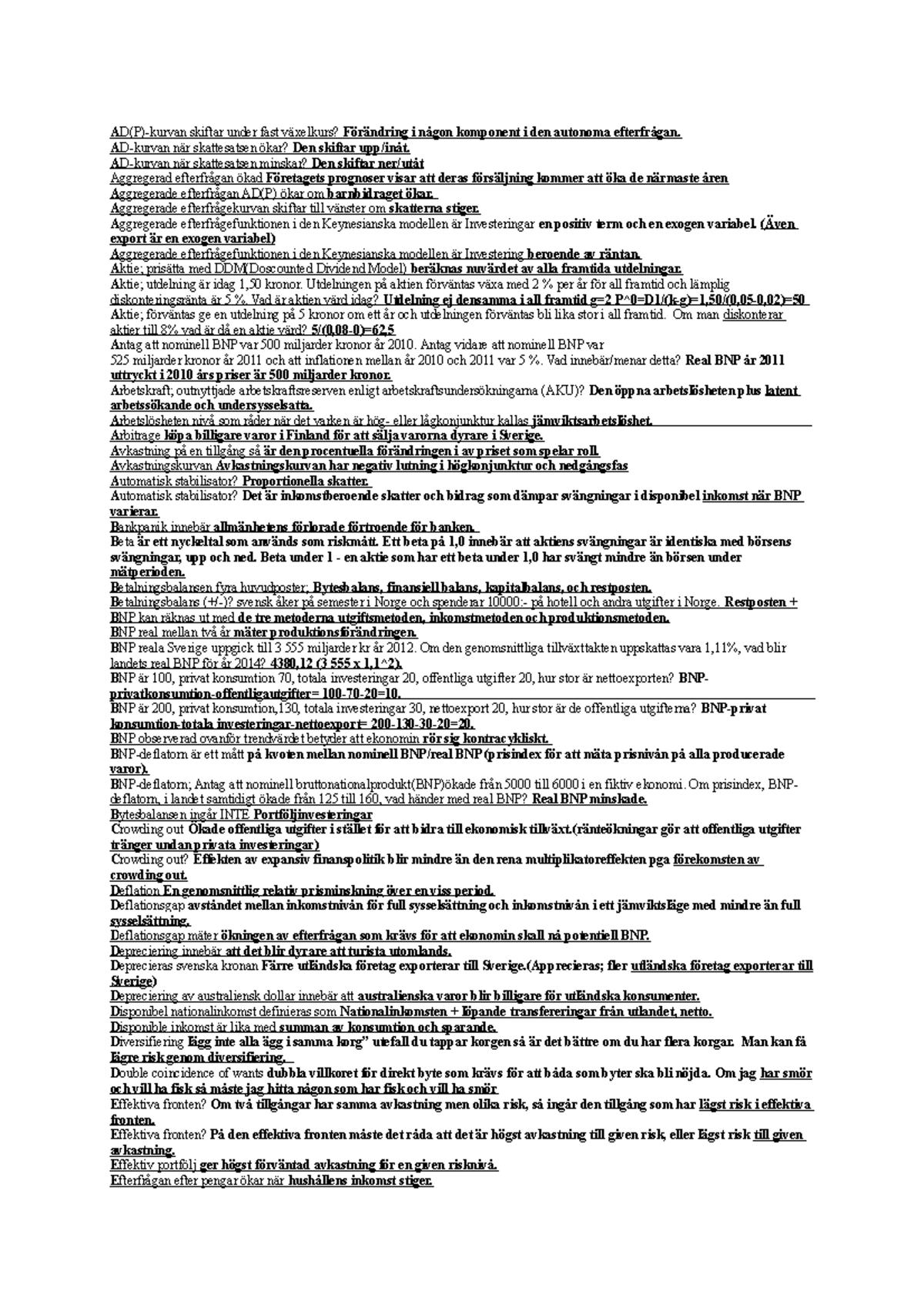 Duggorochfrågor - Dugga - AD(P)-kurvan skiftar under fast växelkurs ...