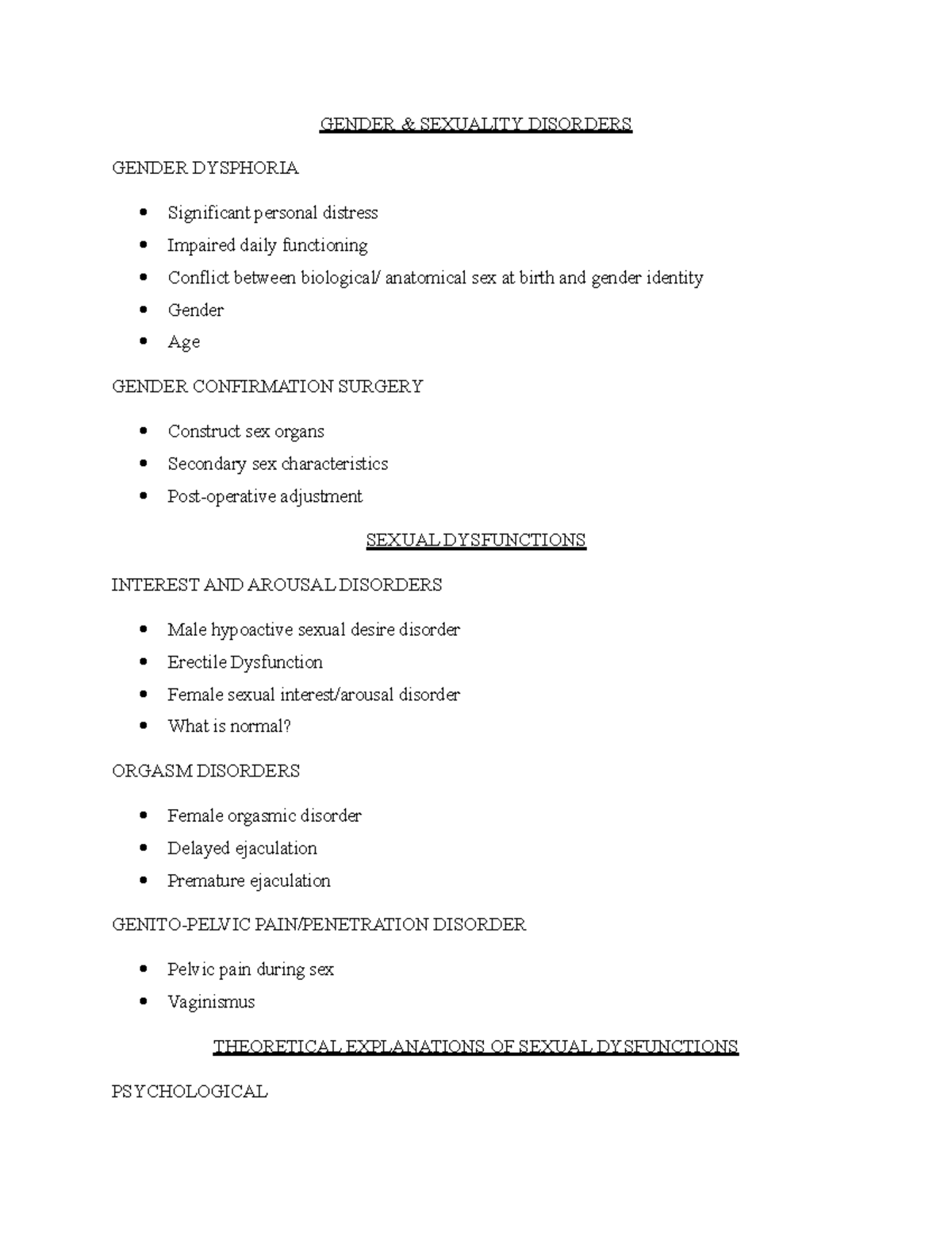 Lecture 16 Sex Disorders Lecture Notes Psy 415 Cal Poly Pomona 6237