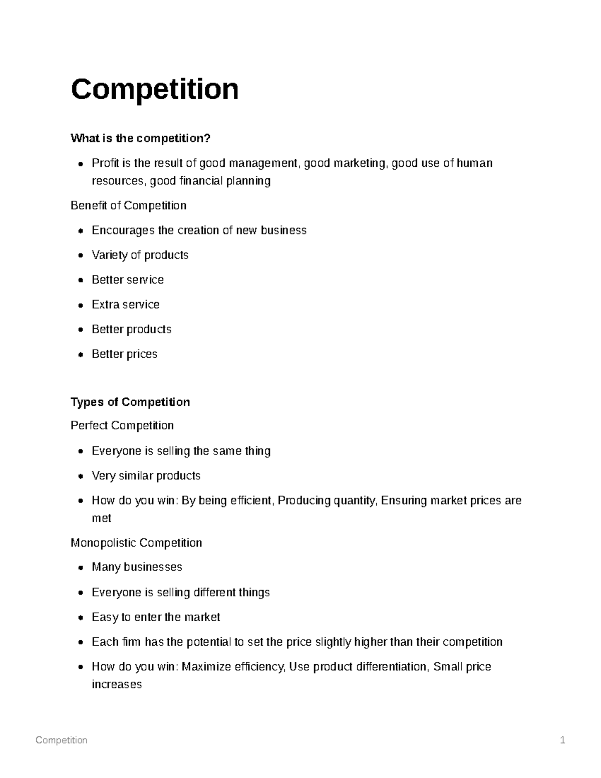 International Business - Competition - Competition 1 Competition What ...