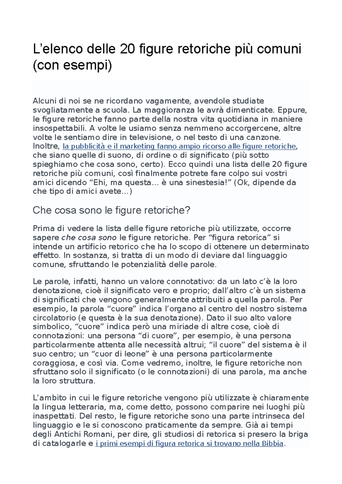 Le figure retoriche - L’elenco delle 20 figure retoriche più comuni ...