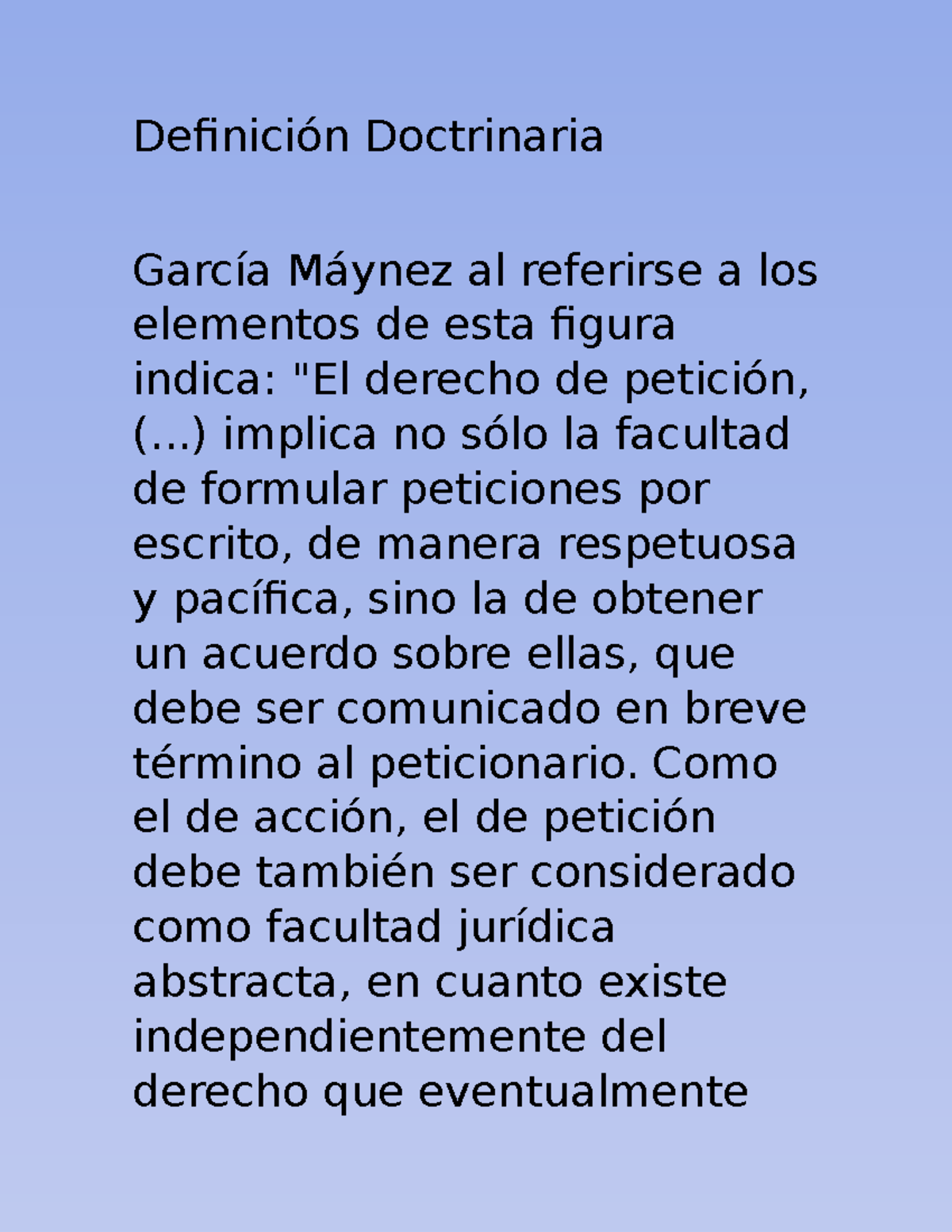 Definición Doctrinaria - Definición Doctrinaria García Máynez al ...