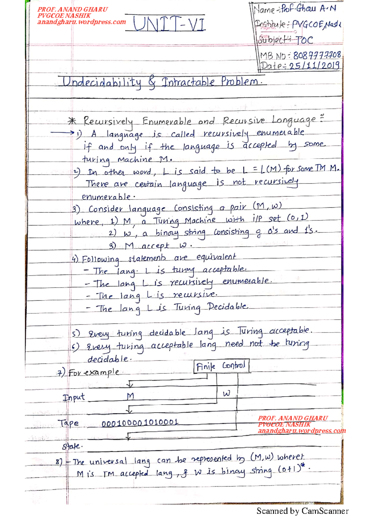 Toc unit 6 notes - PVGCOE NASHIK anandgharu.wordpress PROF. ANAND GHARU ...