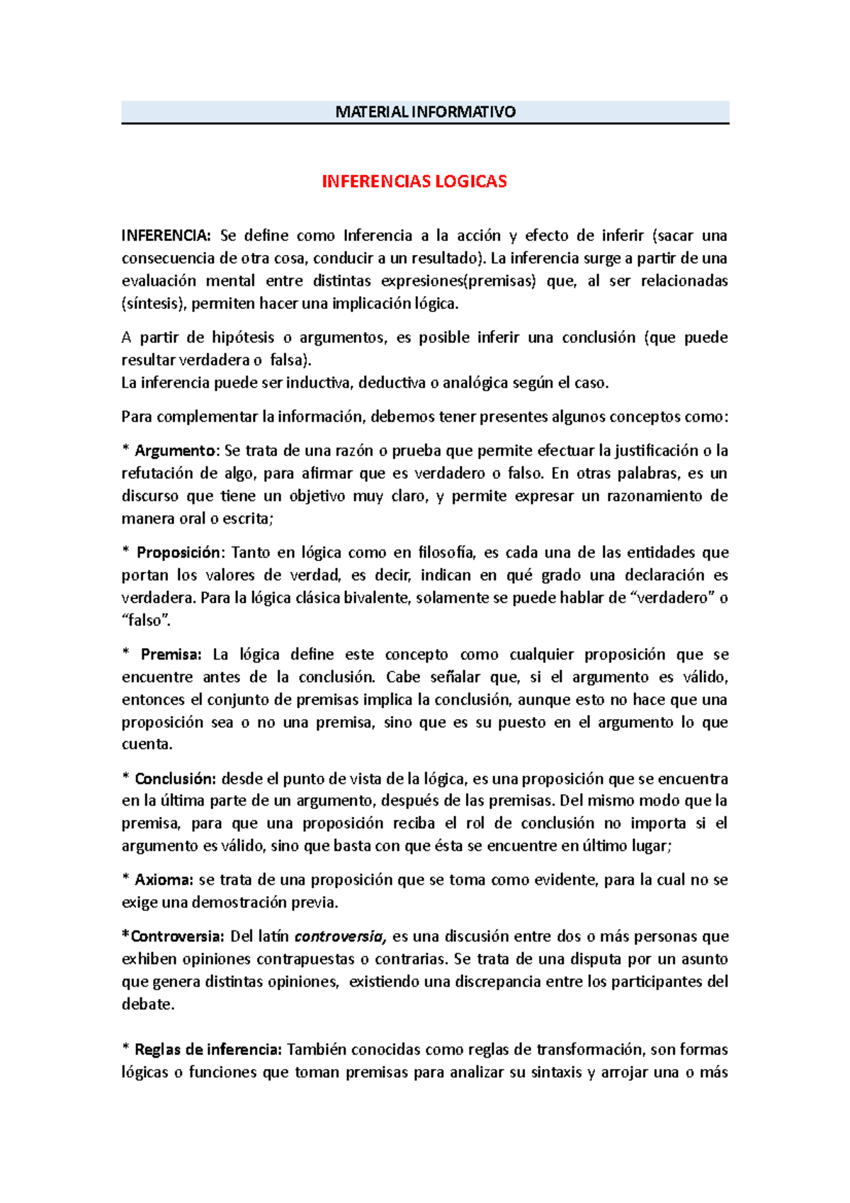 GUÍA Práctica N°4 - 11. - MATERIAL INFORMATIVO INFERENCIAS LOGICAS ...