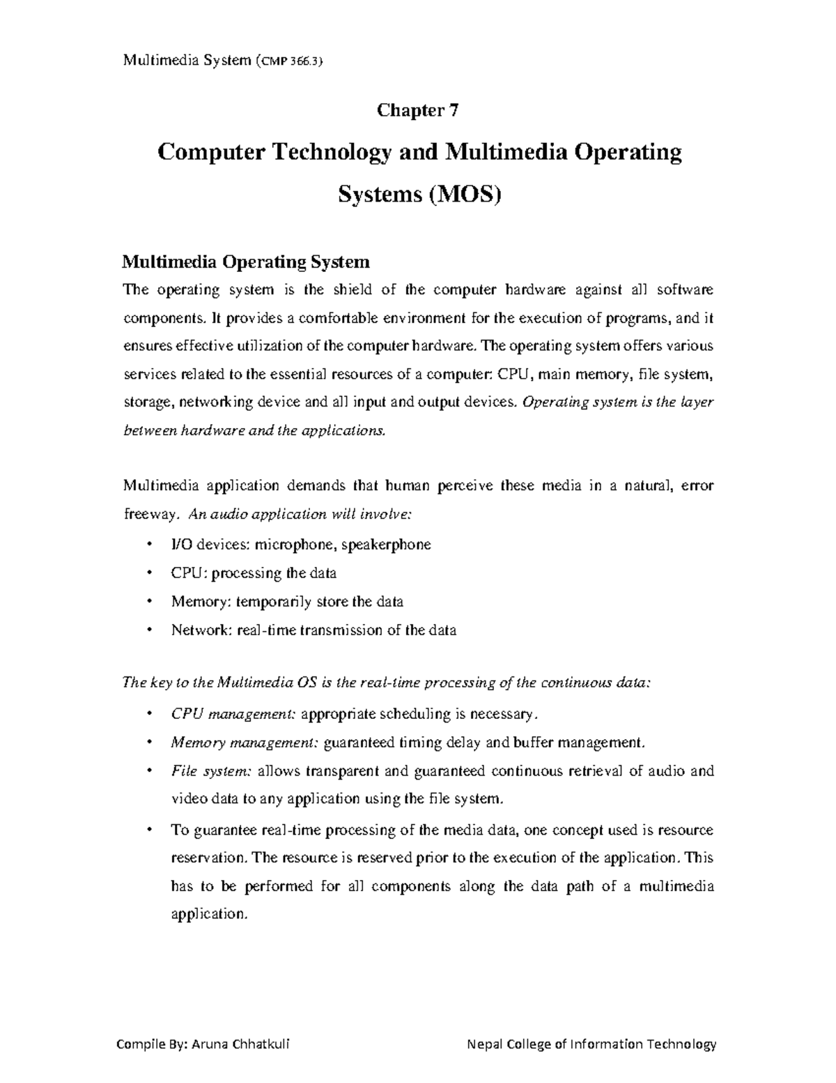 Chapter-7-Computer Technology and Multimedia Operating Systems pdf - Chapter 7 Computer ...