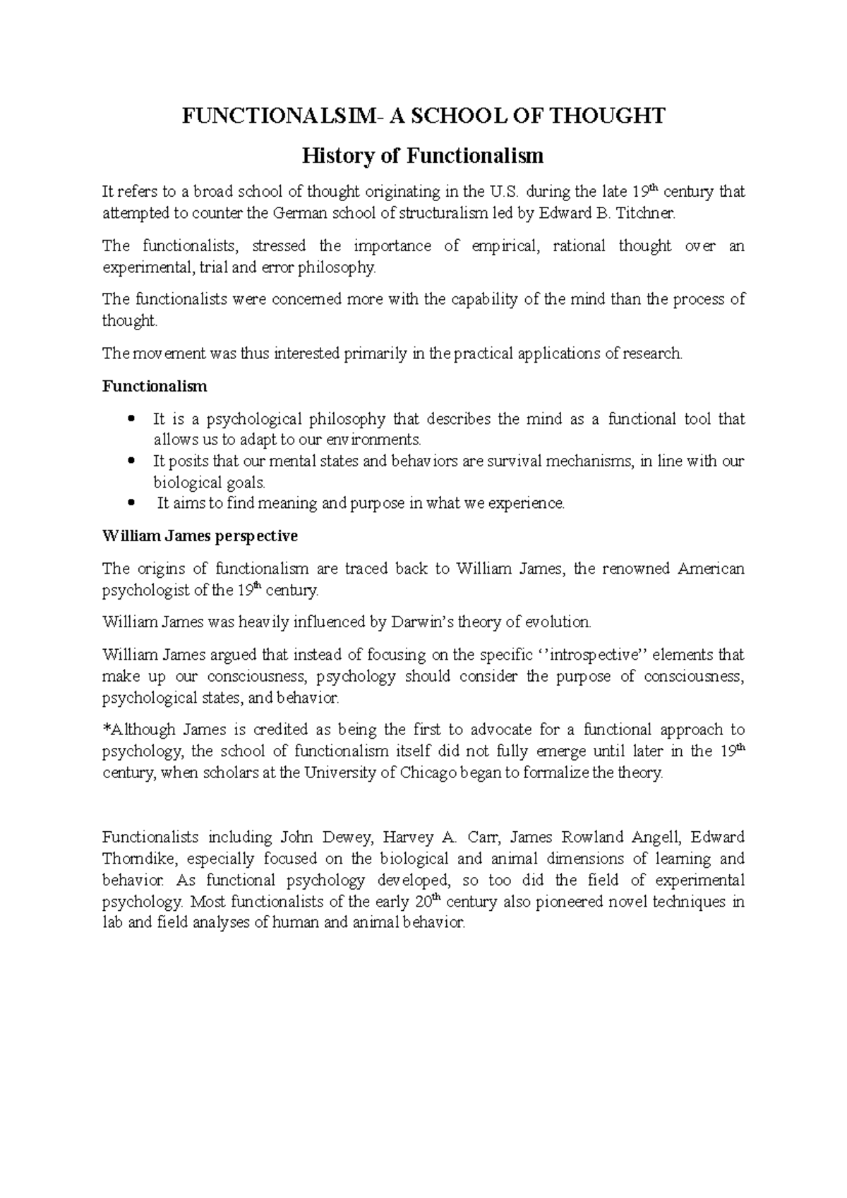 Functionalsim - Into about functionalism - FUNCTIONALSIM- A SCHOOL OF ...