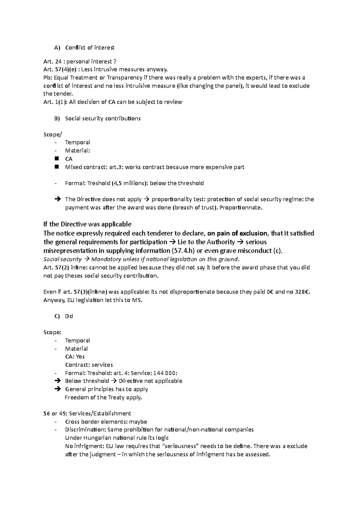 SAPP - Tutorial 3 - Correction - A) Conflict of interest Art. 24 ...