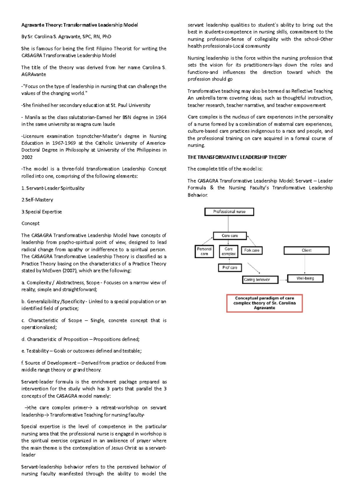 Agravante theory MIDTERMS - Agravante Theory: Transformative Leadership ...