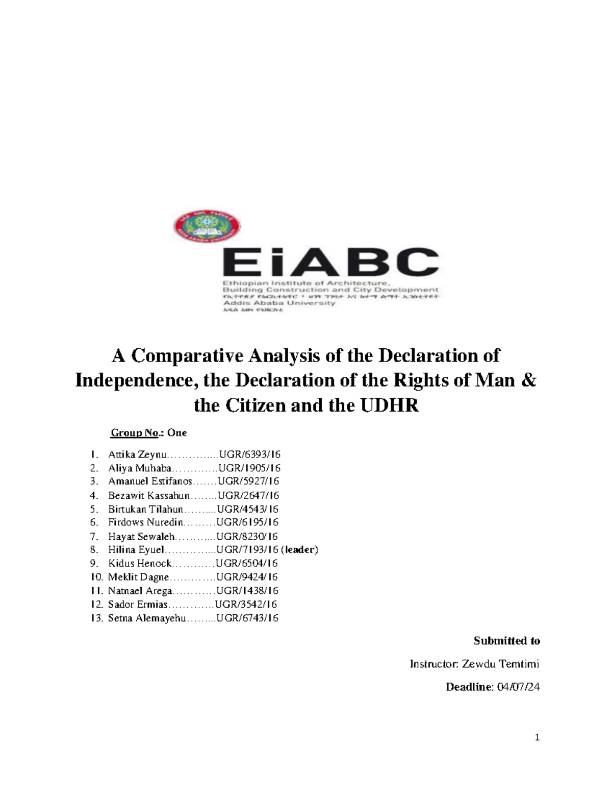Civics Research - Comparative analysis of declaration of independence ...