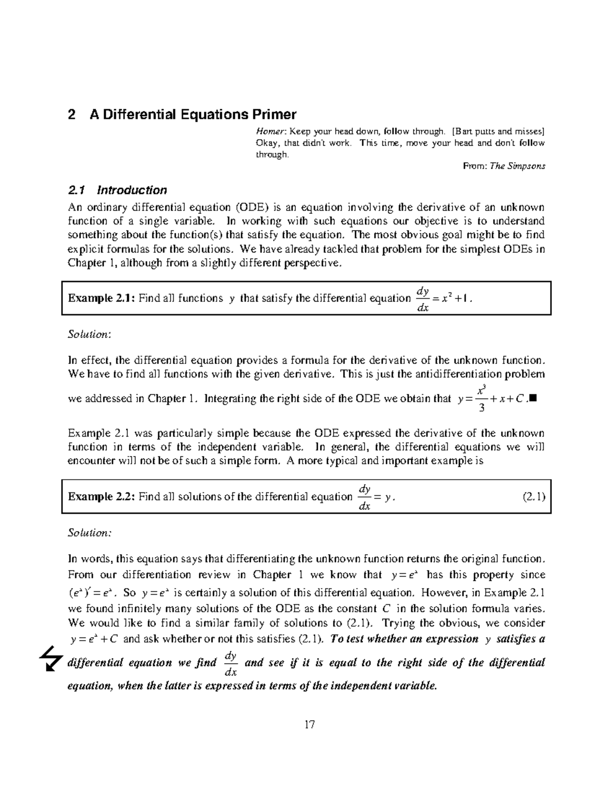 Chapter 2 - Joshua Pedro - !!!! 2 A Differential Equations Primer Homer ...