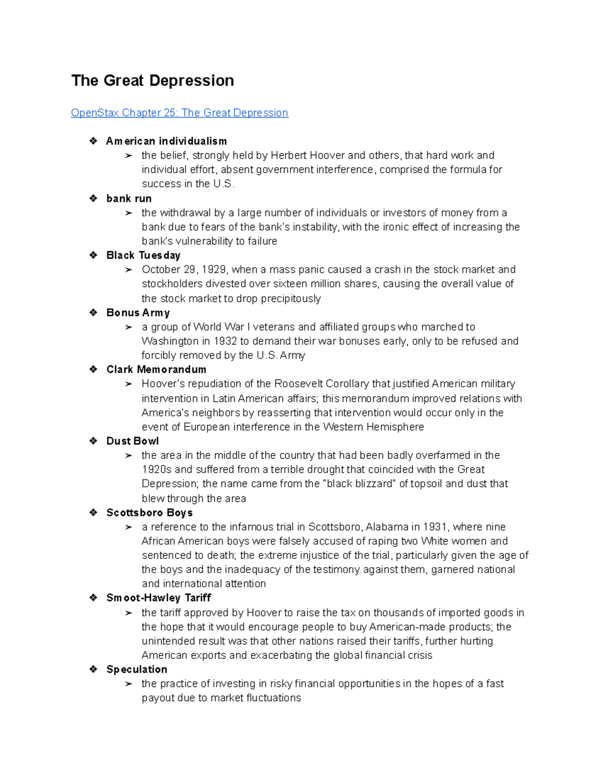 Hist module 9 - The Great Depression OpenStax Chapter 25: The Great ...