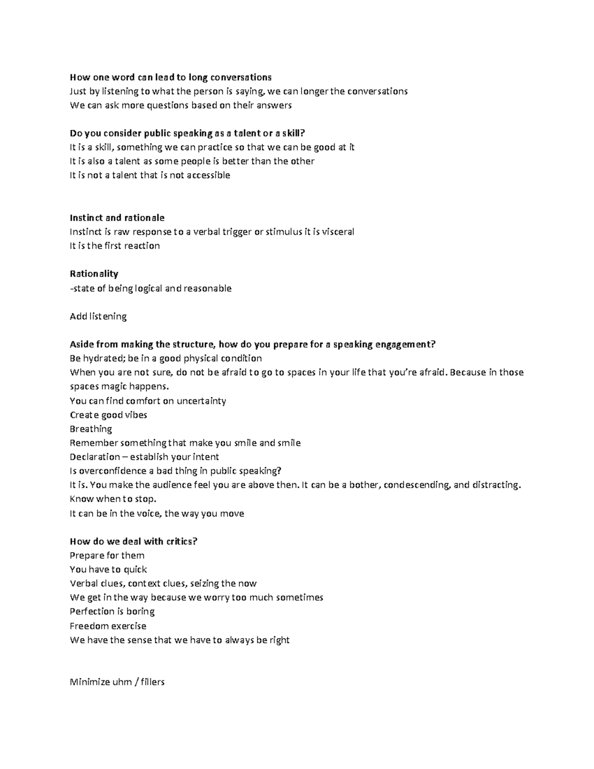 Purposive Communication topic#1 discussion summary - How one word can ...