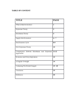 Macro Tutorial answer written with lectrer guidance - Macroeconomics ...