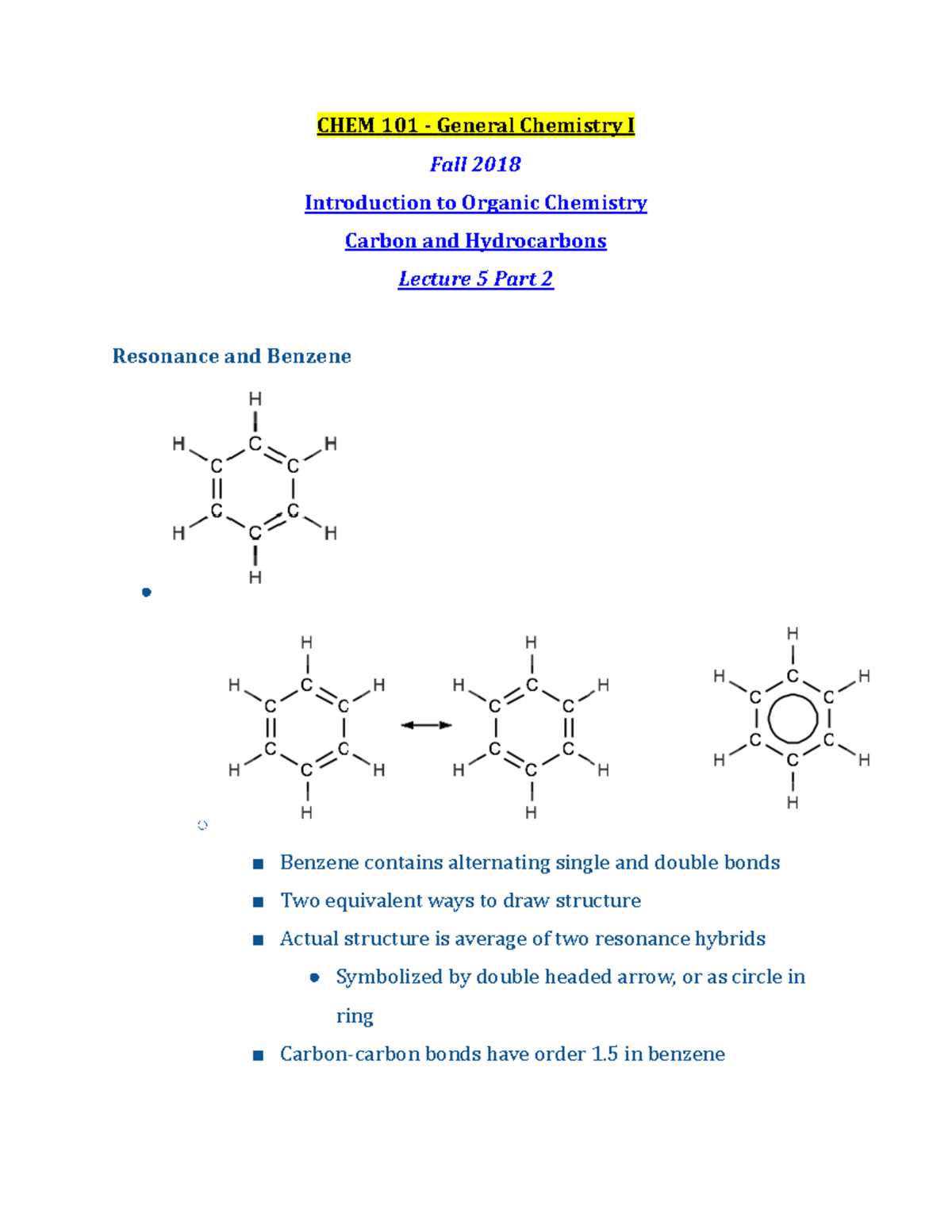 CHEM 101 Lecture 5 Part 2 - Fall 2018 - CHEM 101 - General Chemistry I ...