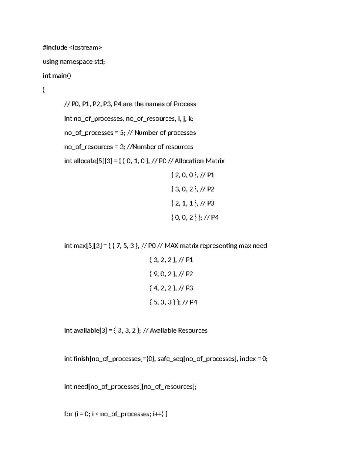 OS Practical Code 4 - #include using namespace std; int main() { // P0, P1, P2, P3, - Studocu