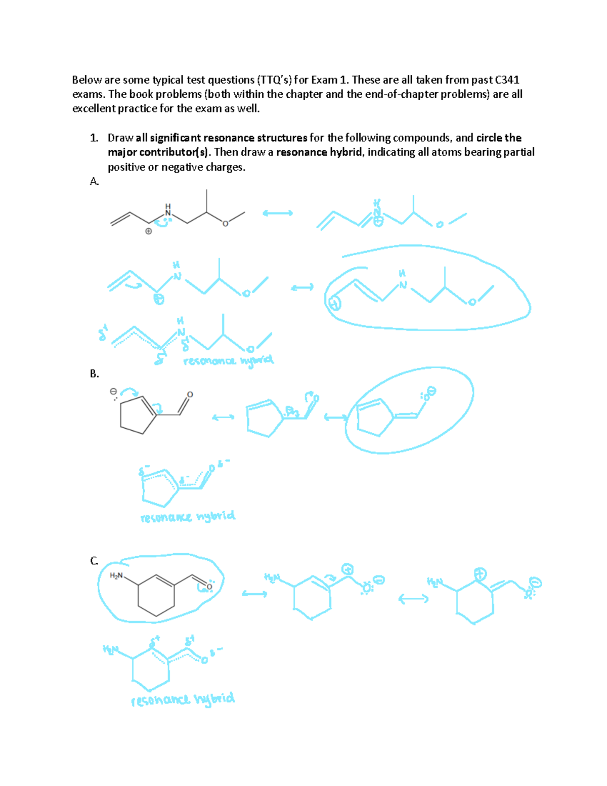 Chapters 1-3 TTQs (exam 1) - Below are some typical test questions (TTQ ...