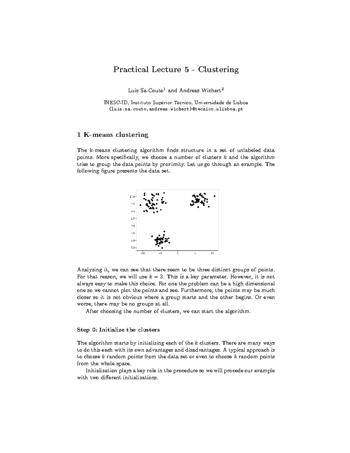 Private Lecture 5 Clustering Practical Lecture 5 Clustering Luis Sa Couto 1 And Andreas