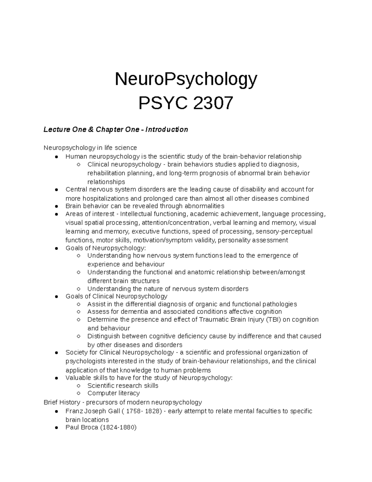 PSYC 2307 FINAL EXAM NOTES BRIAN TASLEY - Psyc 2307 - Carleton - Studocu