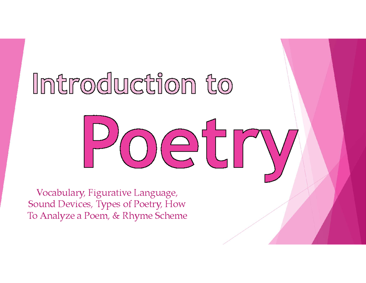 Powerpoint of Poetry notes New - MAC 2312 - FIU - Studocu