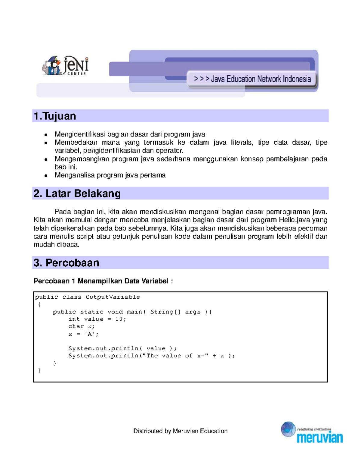La4 Dasar 2Pemprograman - 1 Mengidentifikasi bagian dasar dari program ...