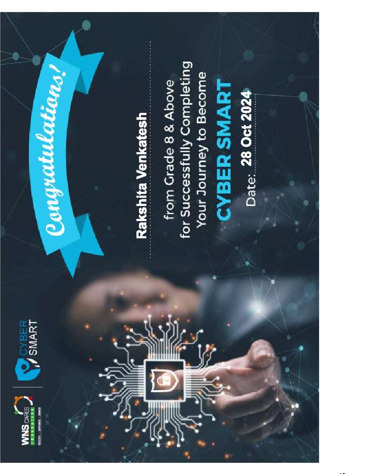 Cyber smart - Certificate - Computer Science SL - WNS CYBER CARES ...