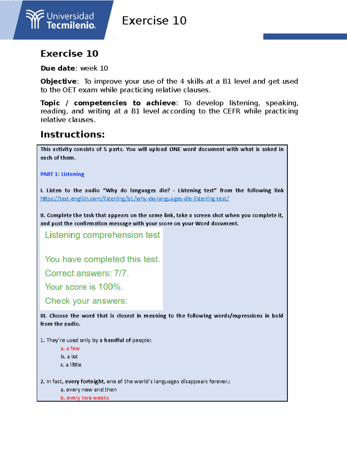 Ejercicio 10 cultura global - Exercise 10 Due date: week 10 Objective ...