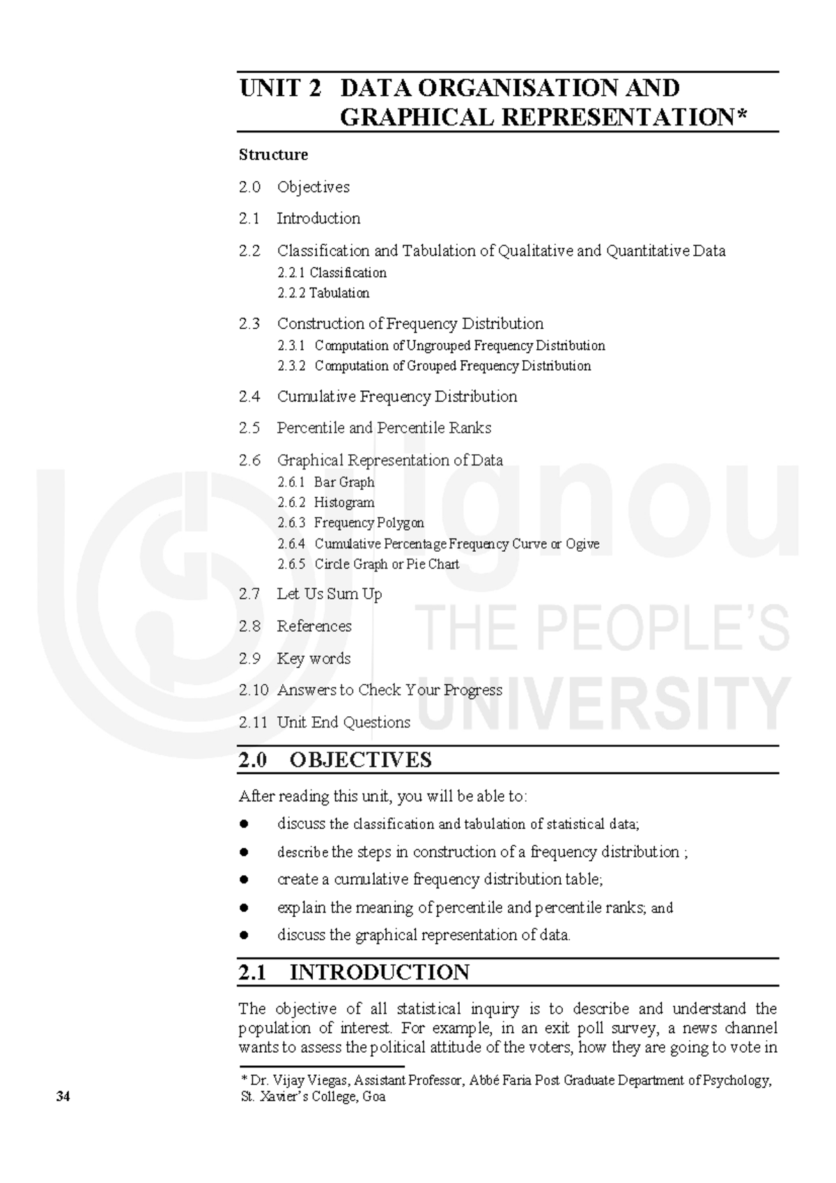 Unit-2 - Ccxccc - UNIT 2 DATA ORGANISATION AND GRAPHICAL REPRESENTATION* Structure 2 Objectives ...