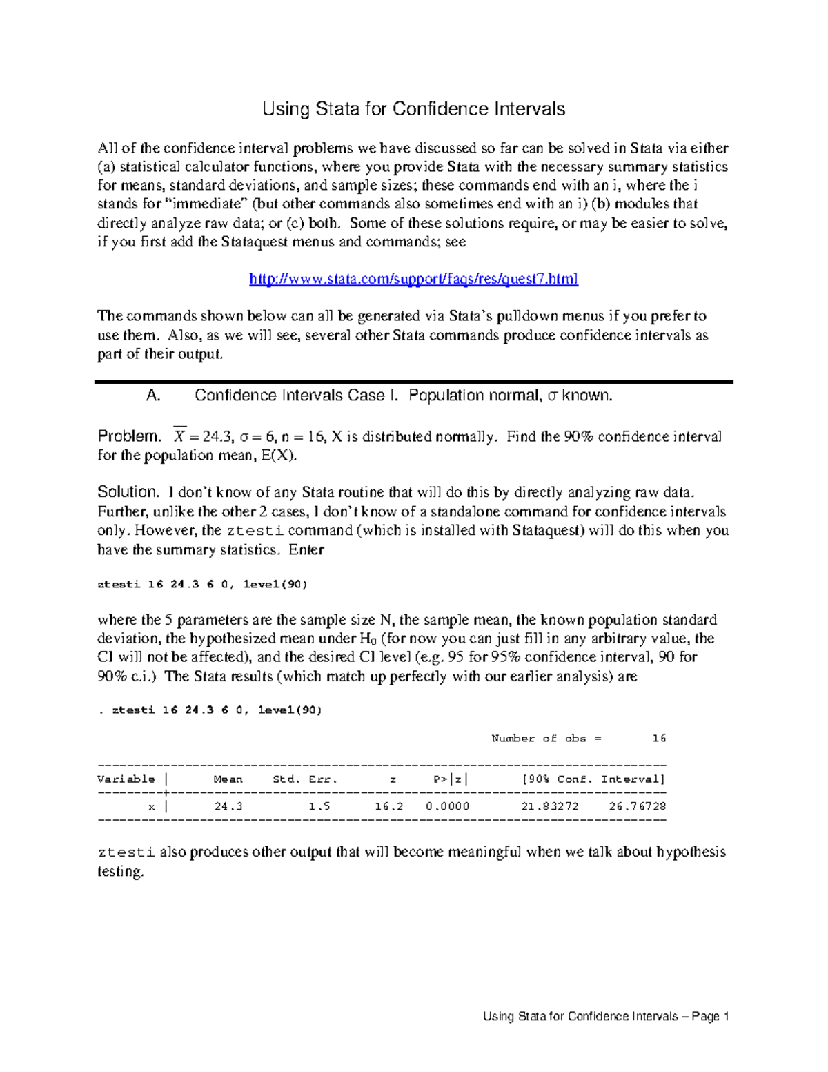CI-Stata - NIL - Using Stata for Confidence Intervals All of the ...