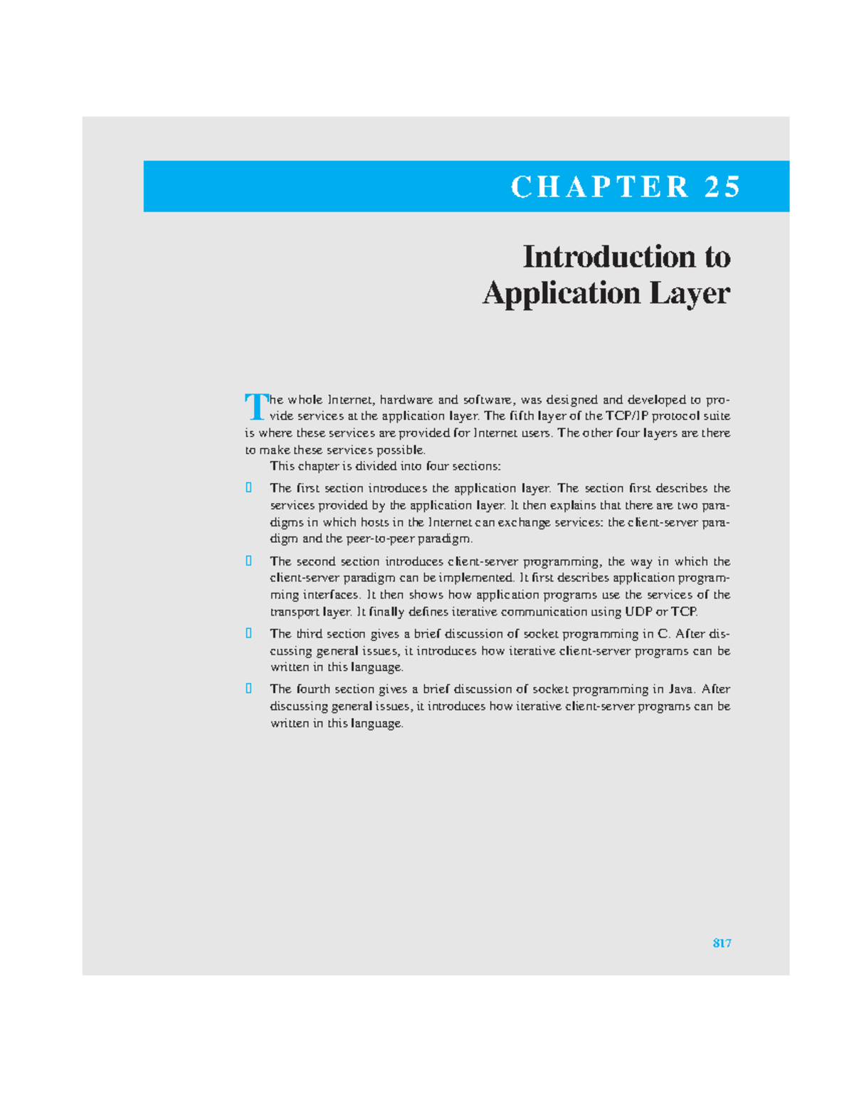 Chapter 25 - Introduction to Application Layer - 817 C H A P T E R 2 5 ...