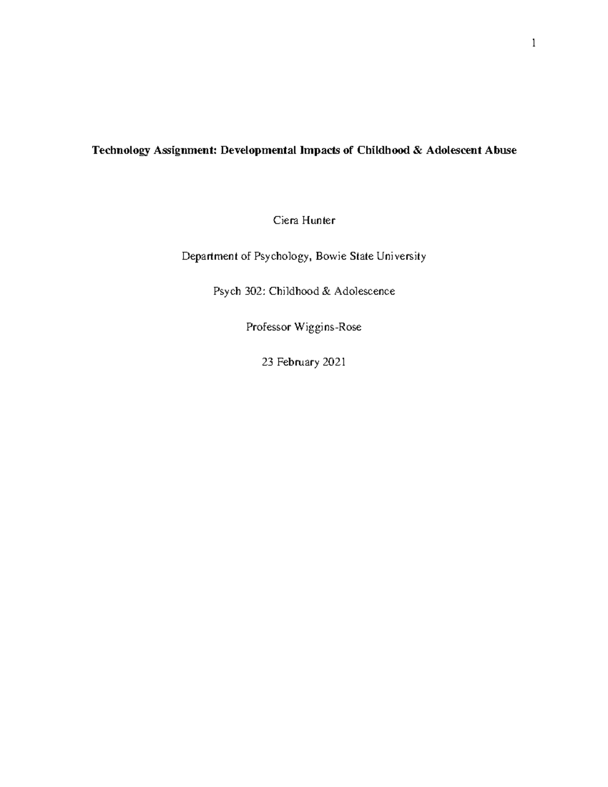 Tech Assignment - Final - 1 Technology Assignment: Developmental ...