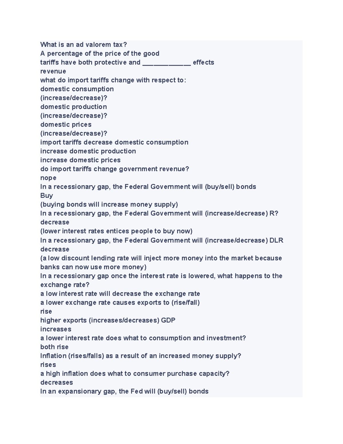 ECO202 #4 - EXAM HELP - What is an ad valorem tax? A percentage of the ...