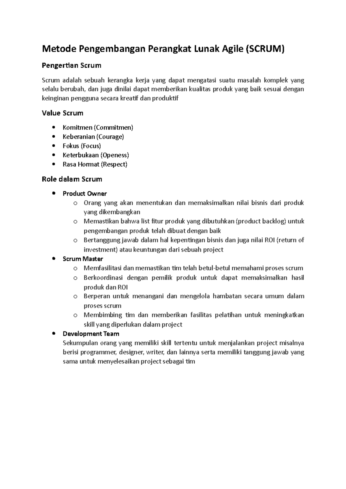 Materi RPL 2 (Scrum) - Metode Pengembangan Perangkat Lunak Agile (SCRUM ...