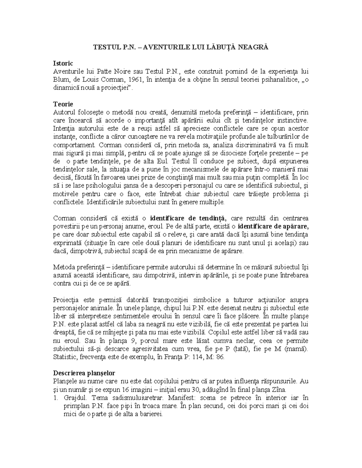 Test Labuta Neagra - TESTUL P. – AVENTURILE LUI LĂBUŢĂ NEAGRĂ Istoric ...