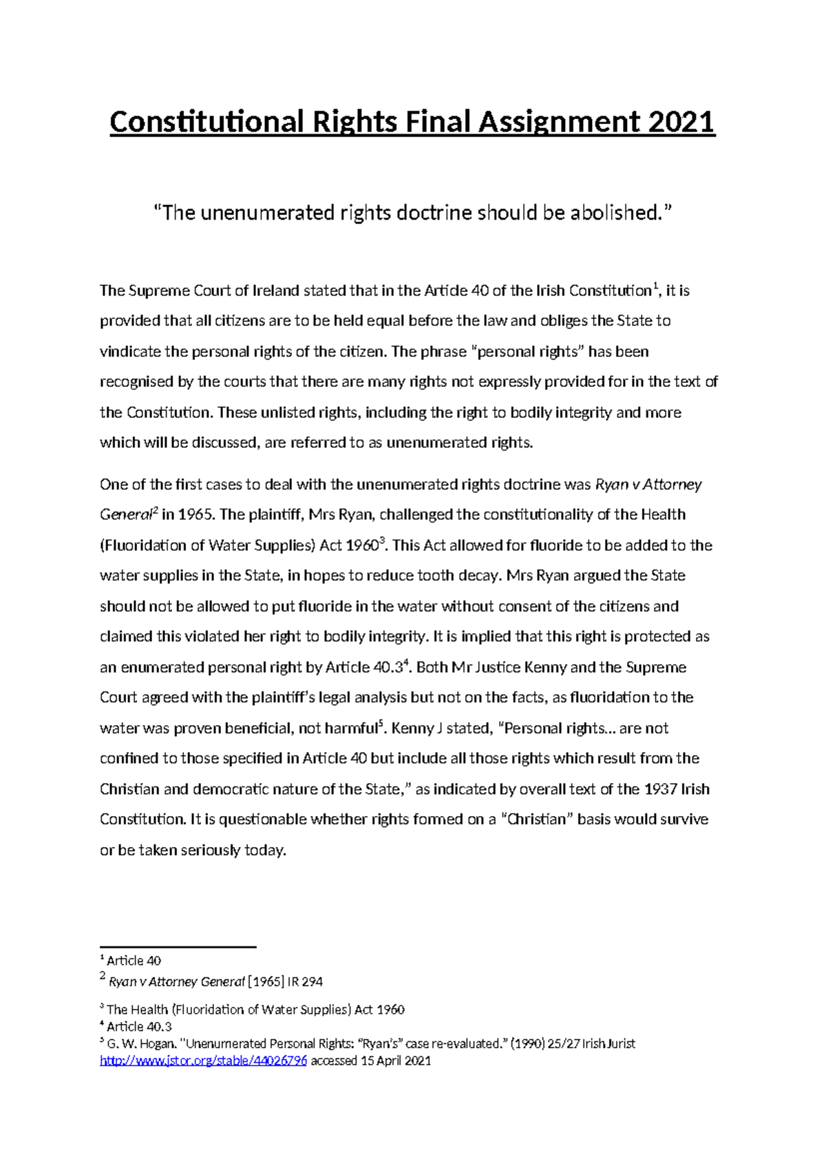 Cons Rights Final Assignment 2021 - Constitutional Rights Final ...