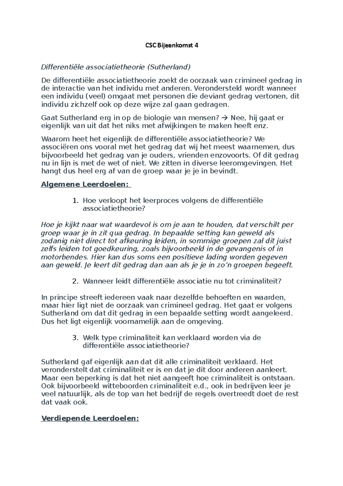 CSC Bijeenkomst 4 - Nsnsjs - CSC Bijeenkomst 4 Differentiële ...