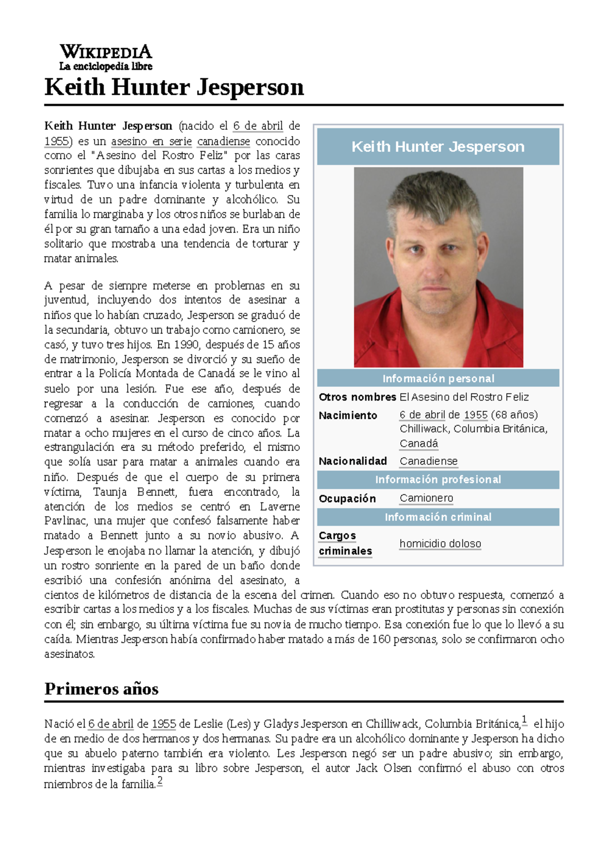 Keith Hunter Jesperson - Keith Hunter Jesperson Información personal ...