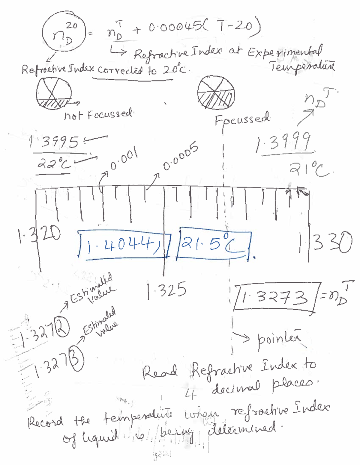 Refractive index calculations - CHEM 201 - 20 n, n D Refractive Index at Experimental Refractive ...