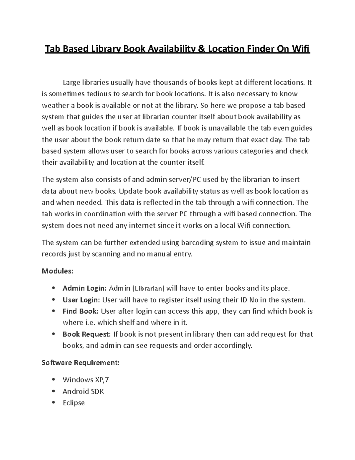 Tab Based Library Book Availability & Location Finder On Wifi - It is ...