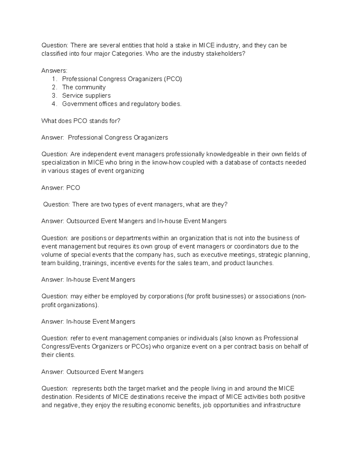 Mugna SA Group 2 - Script example for MICE subject - Question: There ...