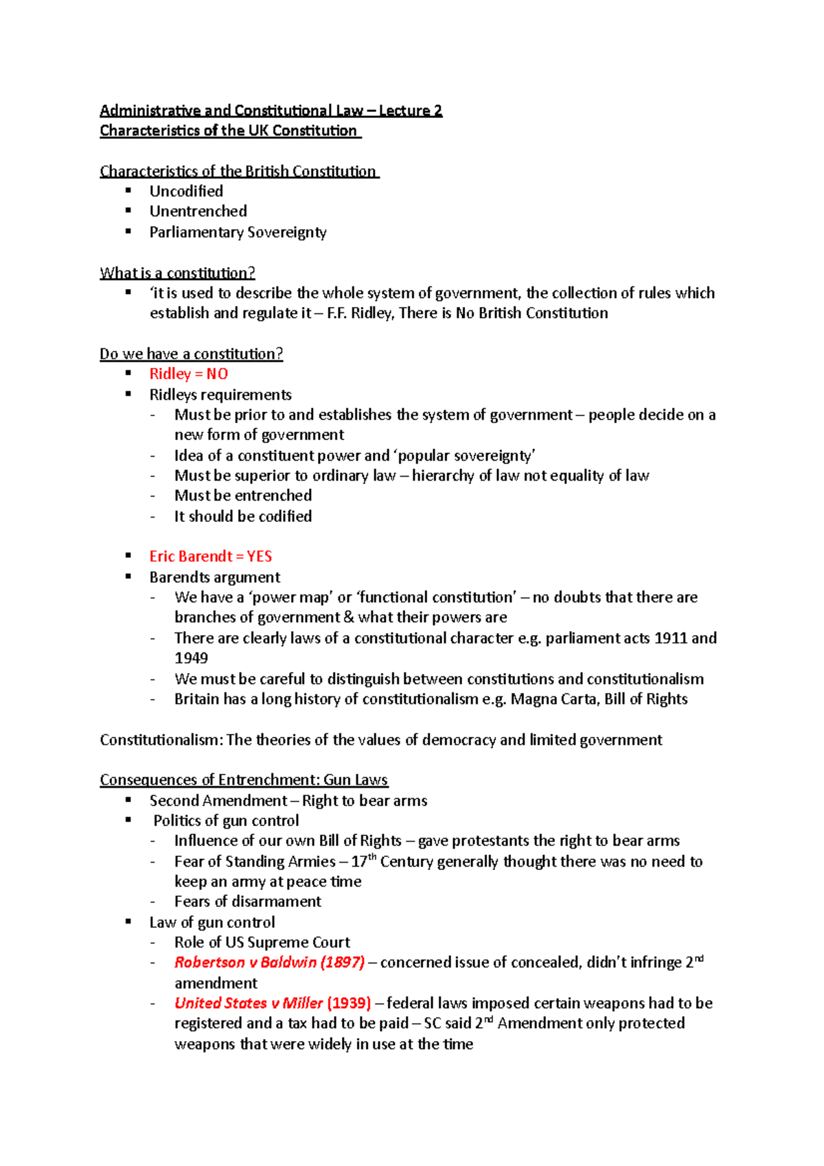 Characteristics of the UK Constitution - Administrative and ...